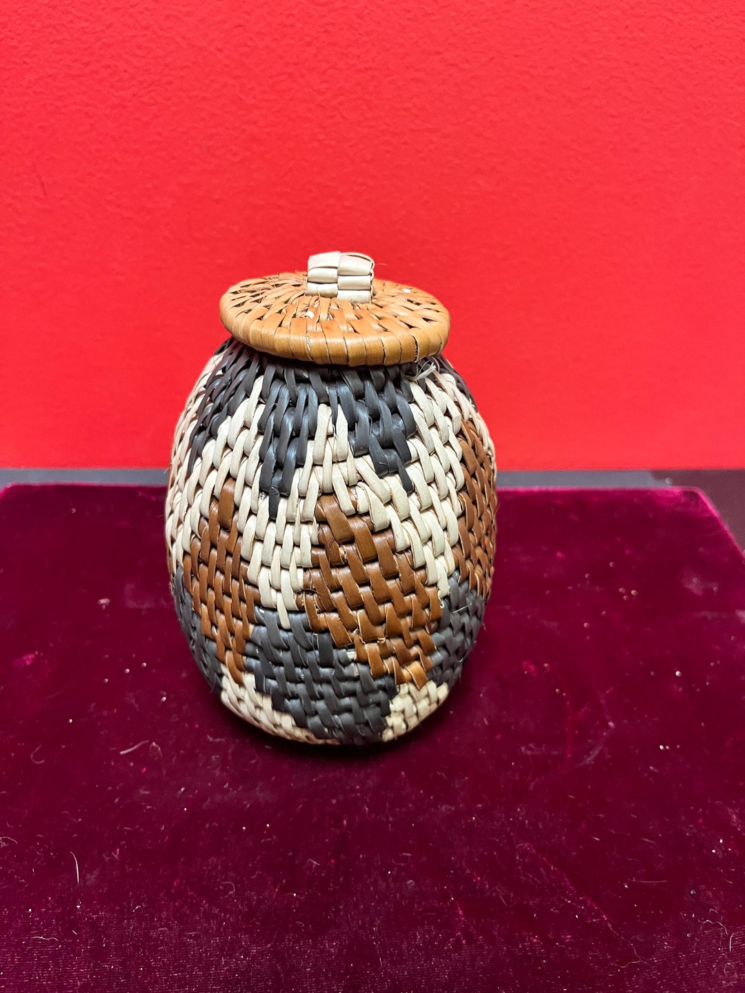 Lovely 6 Inch Authentic African Zulu Woven Basket or Box — Great Look ...