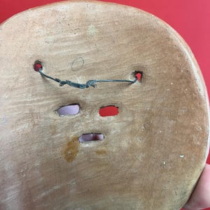 Beautiful Old 6 Inch Tall Clay Sun Mask — Mexican — Well Painted ...