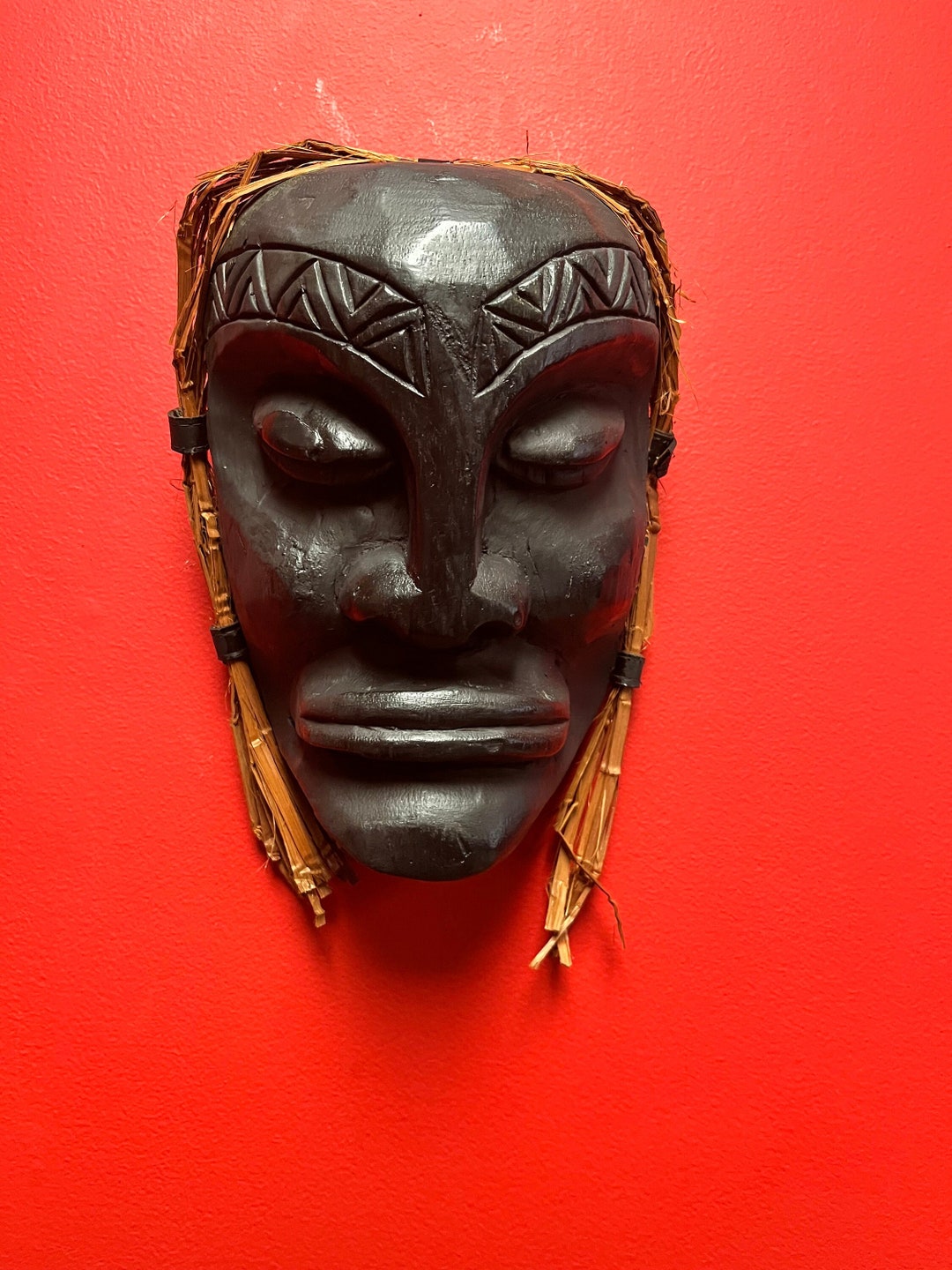 A Fabulous 9 X 7” Wide Brad, Joseph Wildman Mask With Cedar Hair ...
