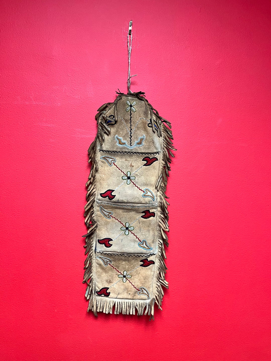 Early Indigenous Leather and Sewn Spices and Medicine Pouch — 18 X 9 ...