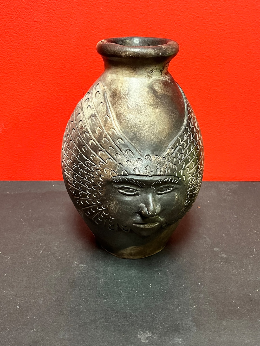 A Fantastic YVO SAMGUSHAK Inuit Raku Pottery and 10 Inch Vase ...