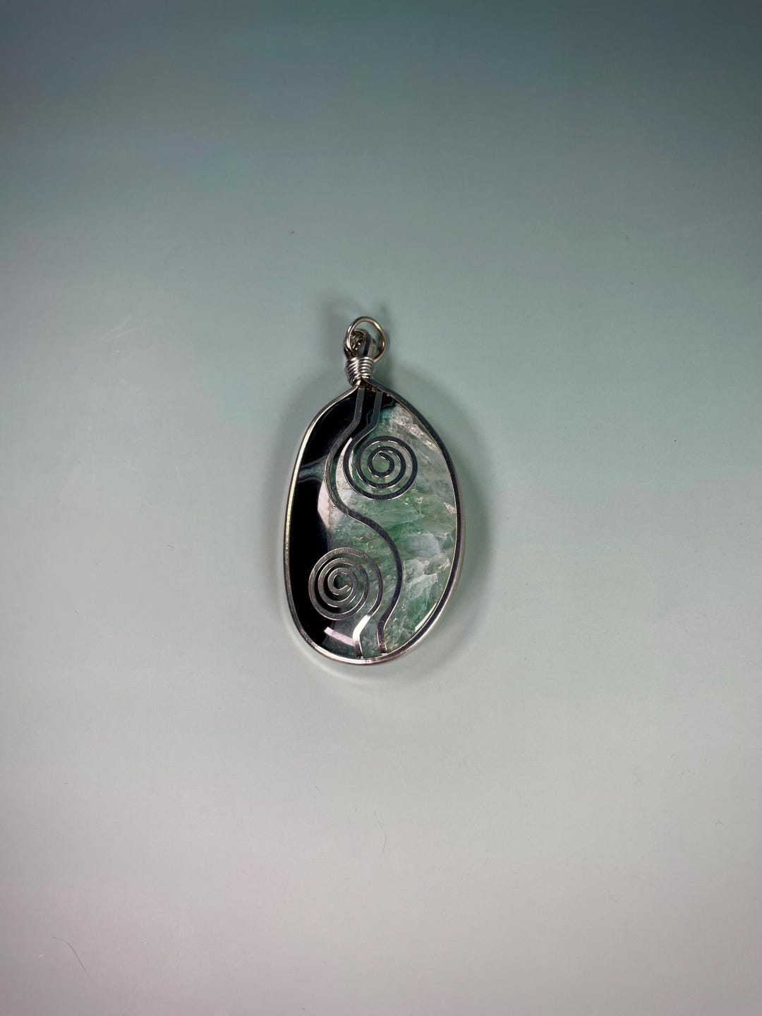 Stunning 3 Inch Stone and Silver Pendant - Etsy