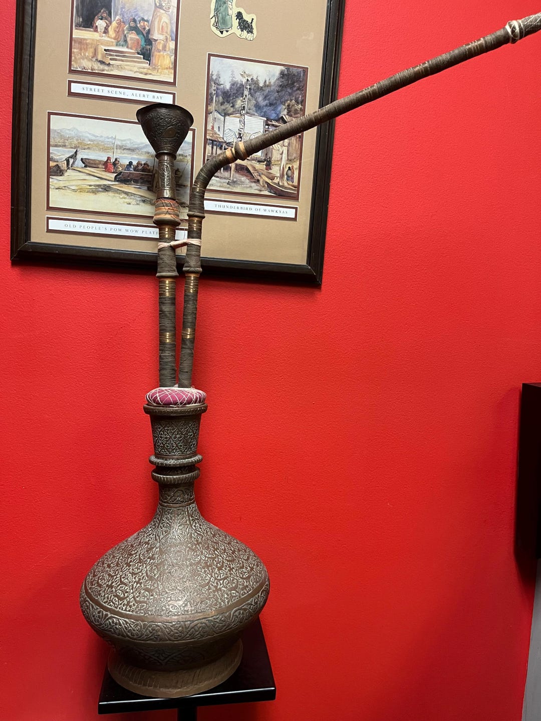 Wonderful 2 Foot High Persian Brass Antique Hookah Pipe With ...