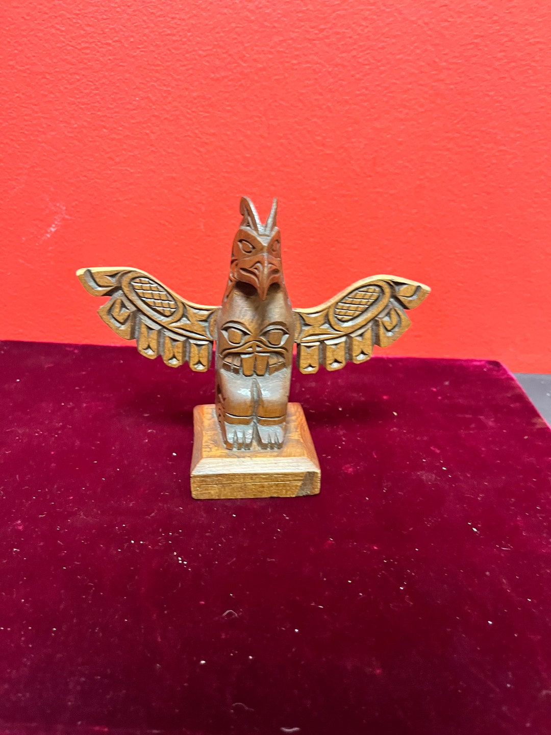 6 X 5“ High Lovely Older Signed Cedar Indigenous First Nations Pacific ...