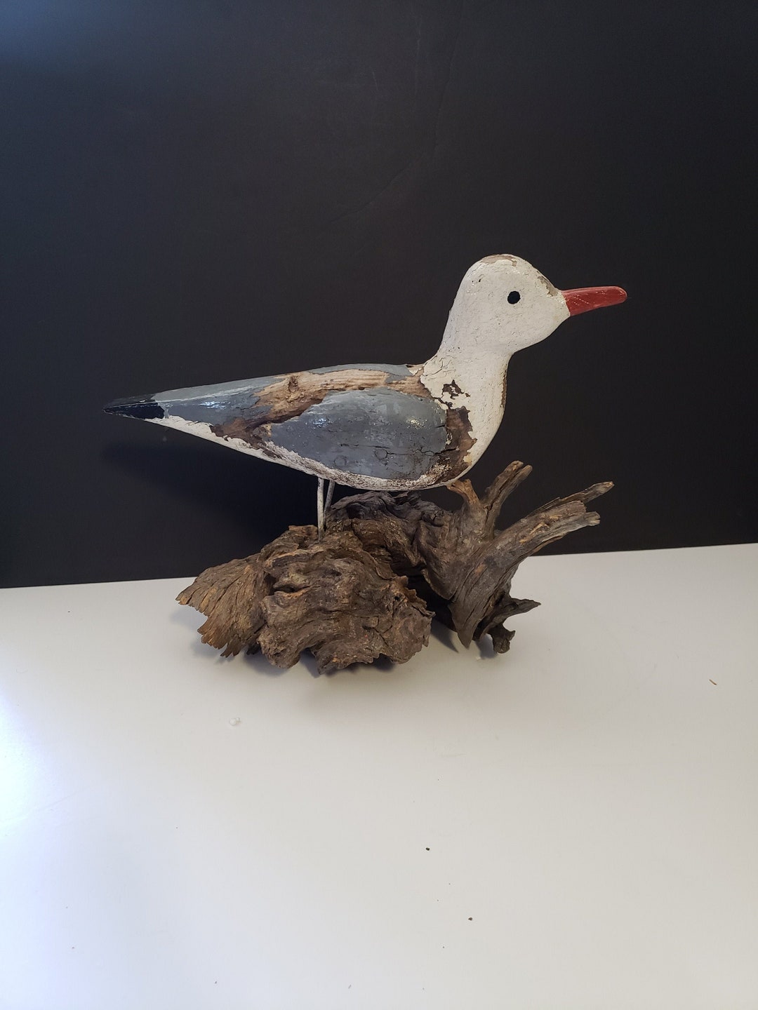 Rare Folk Art Seagull on Driftwood - Etsy