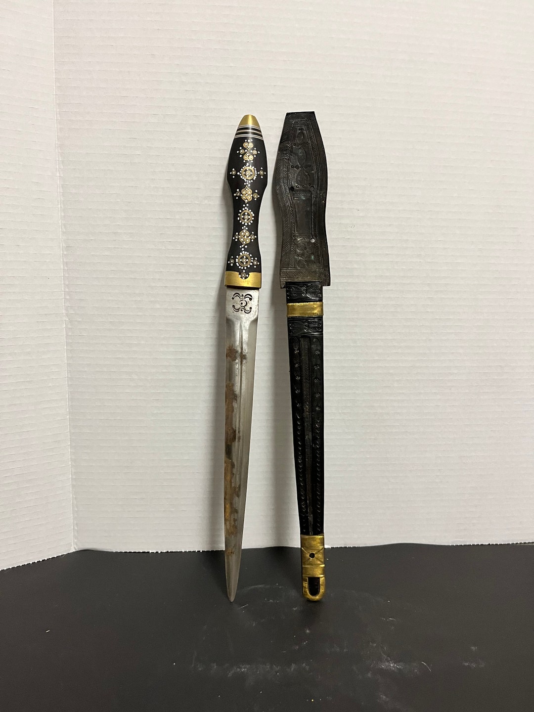 17 Inch Persian Dagger Antique, Fabulous, Inlaid, Stunning Dagger ...