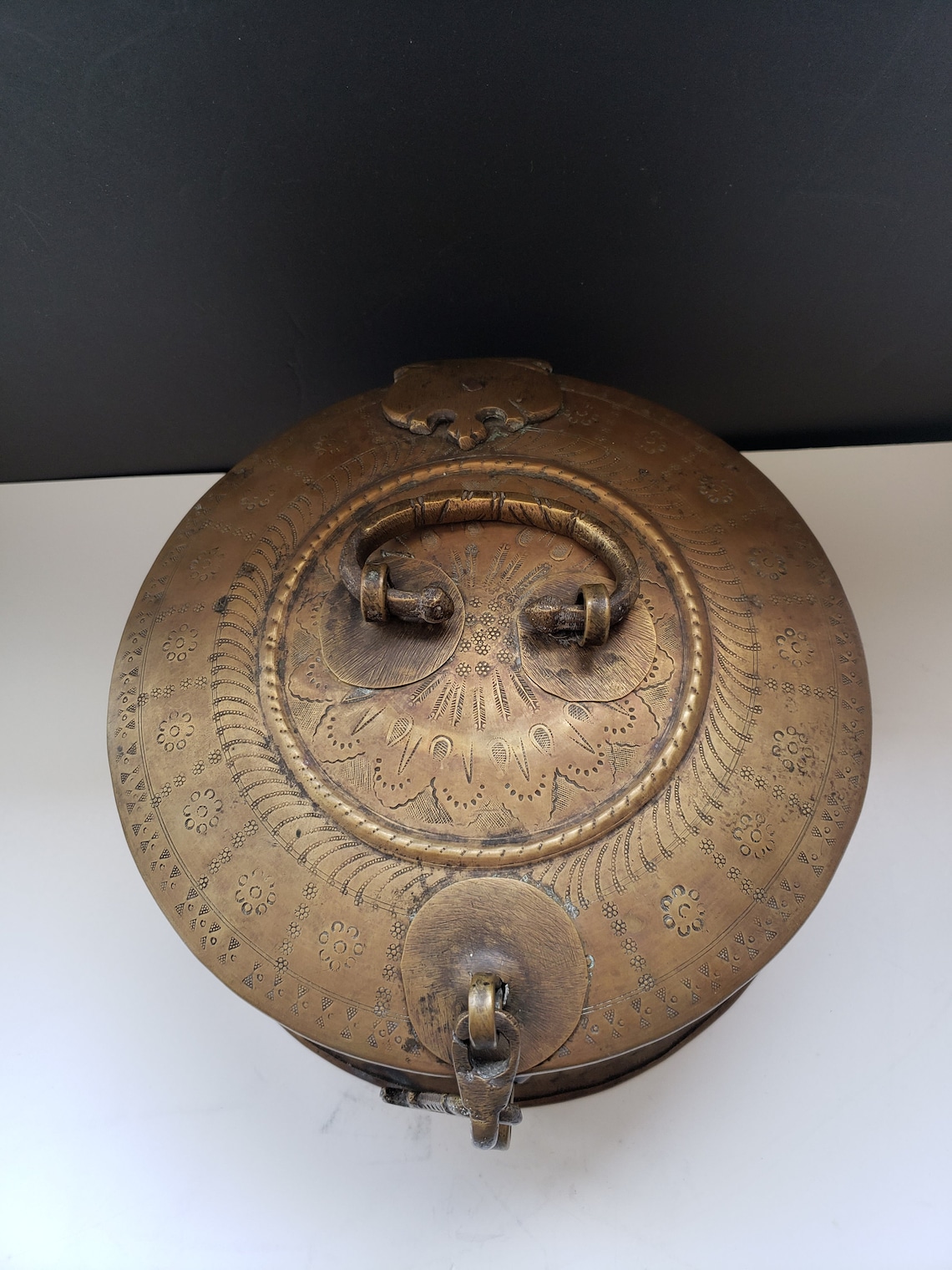 Large Antique Indian Brass Box | Etsy