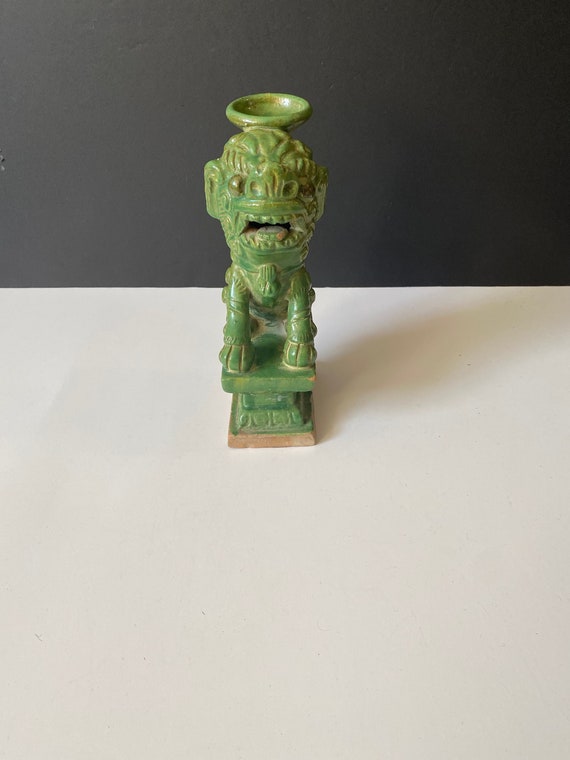 Rare 9 Inch Chinese Painted Terra-cotta Dog of Foo Candle - Etsy