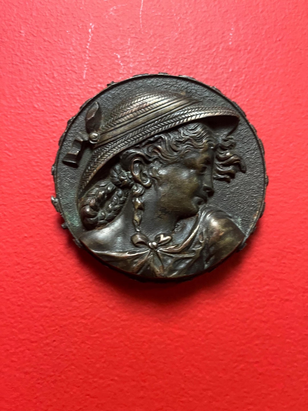 4 Inch Long Heavy Bronze Art Nouveau Plaque of a Beautiful Woman - Etsy