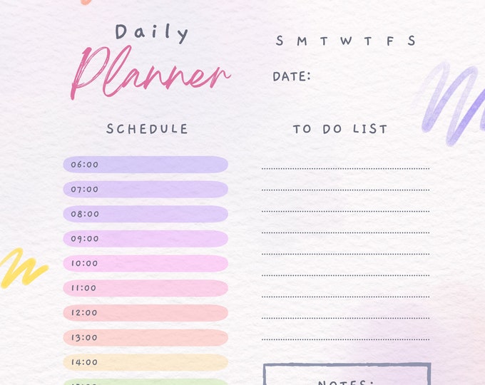Pastel Watercolor Daily Planner Back to School college Life - Etsy
