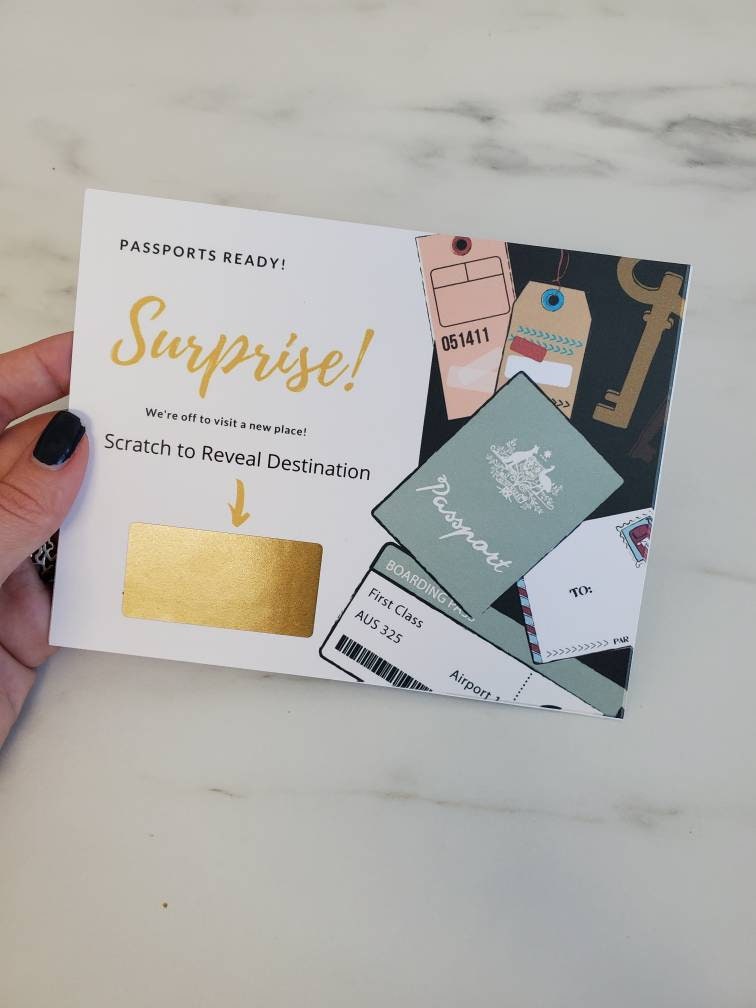 Surprise Trip Scratch off Postcards passport Ready Surprise - Etsy