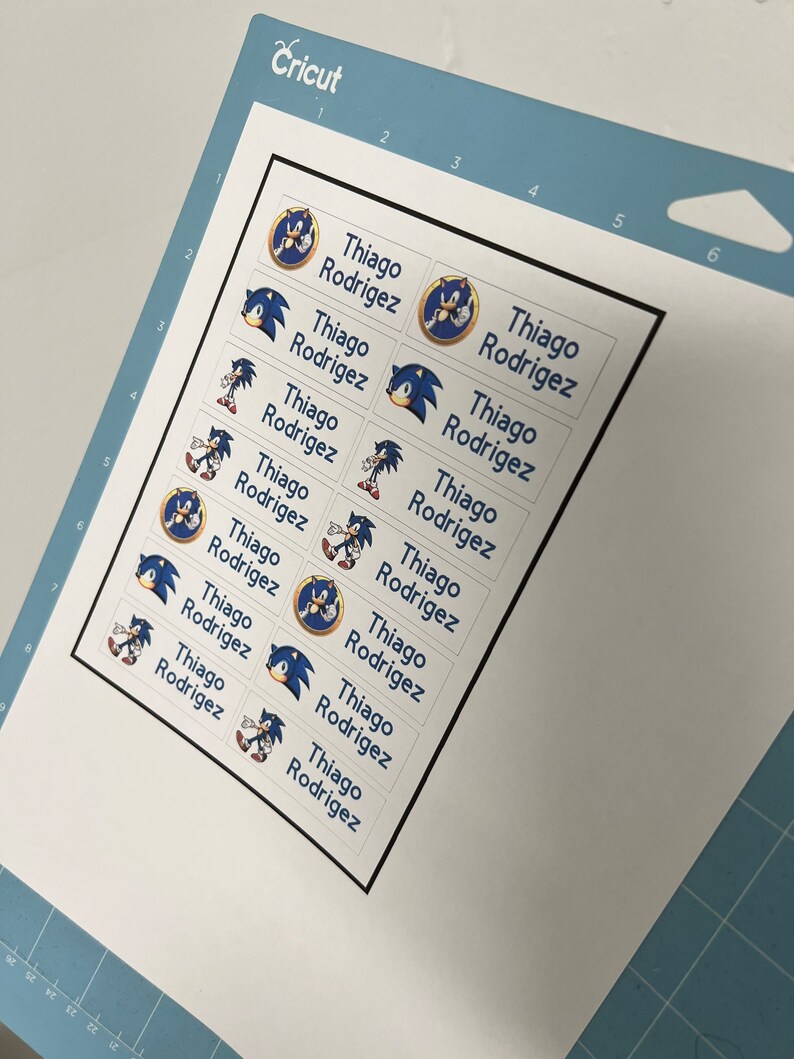 Custom Sonic the Hedgehog Sticker Name Labels Back to School - Etsy