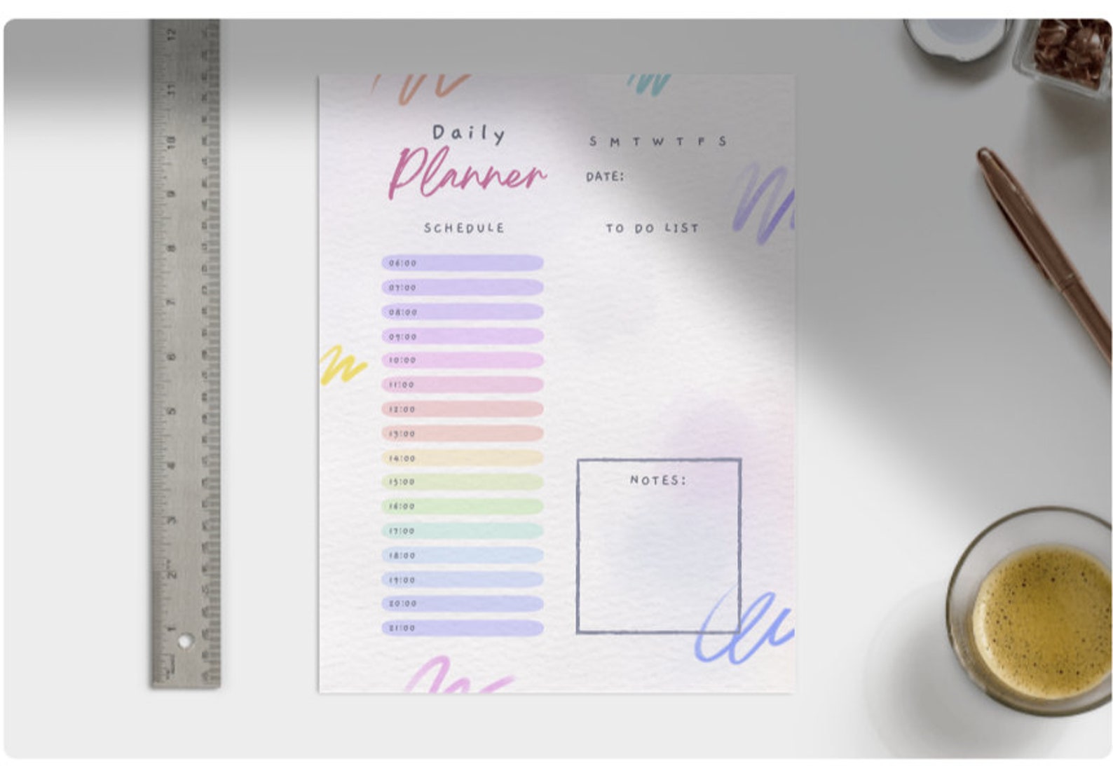 Pastel Watercolor Daily Planner Back to School college Life - Etsy