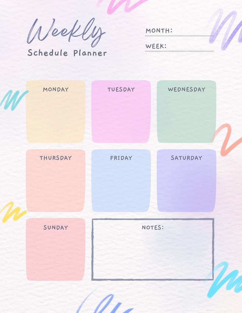 Student Weekly Schedule Planner College Life Back to School - Etsy