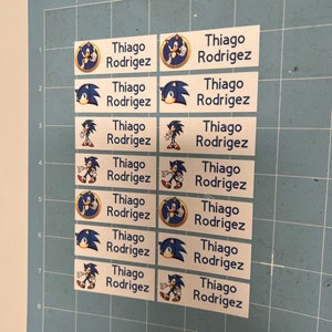 Custom Sonic the Hedgehog Sticker Name Labels Back to School - Etsy