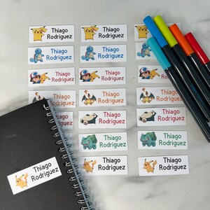 Custom Kids Pokémon Label Stickers Back to School - Etsy