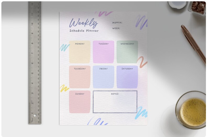 Student Weekly Schedule Planner College Life Back to School - Etsy