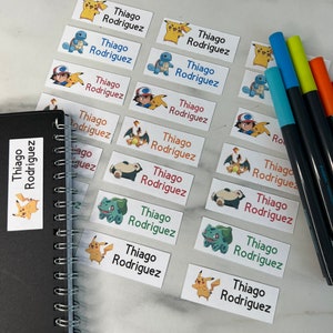 Custom Kids Pokémon Label Stickers Back to School - Etsy