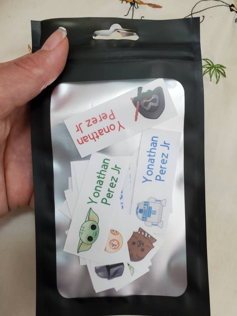 Starwars / Baby Yoda Sticker Labels With Custome Name Back to School ...