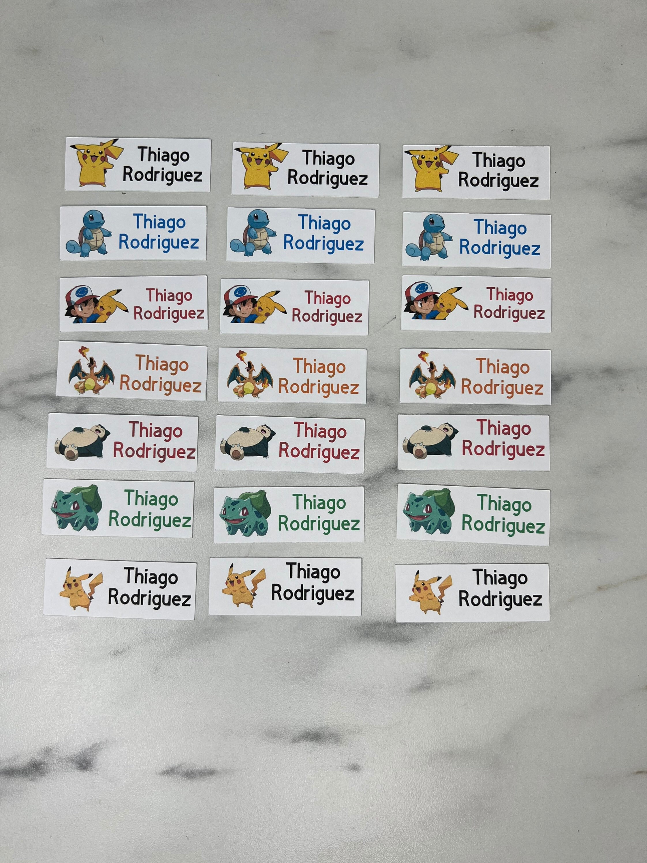 Custom Kids Pokémon Label Stickers Back to School - Etsy
