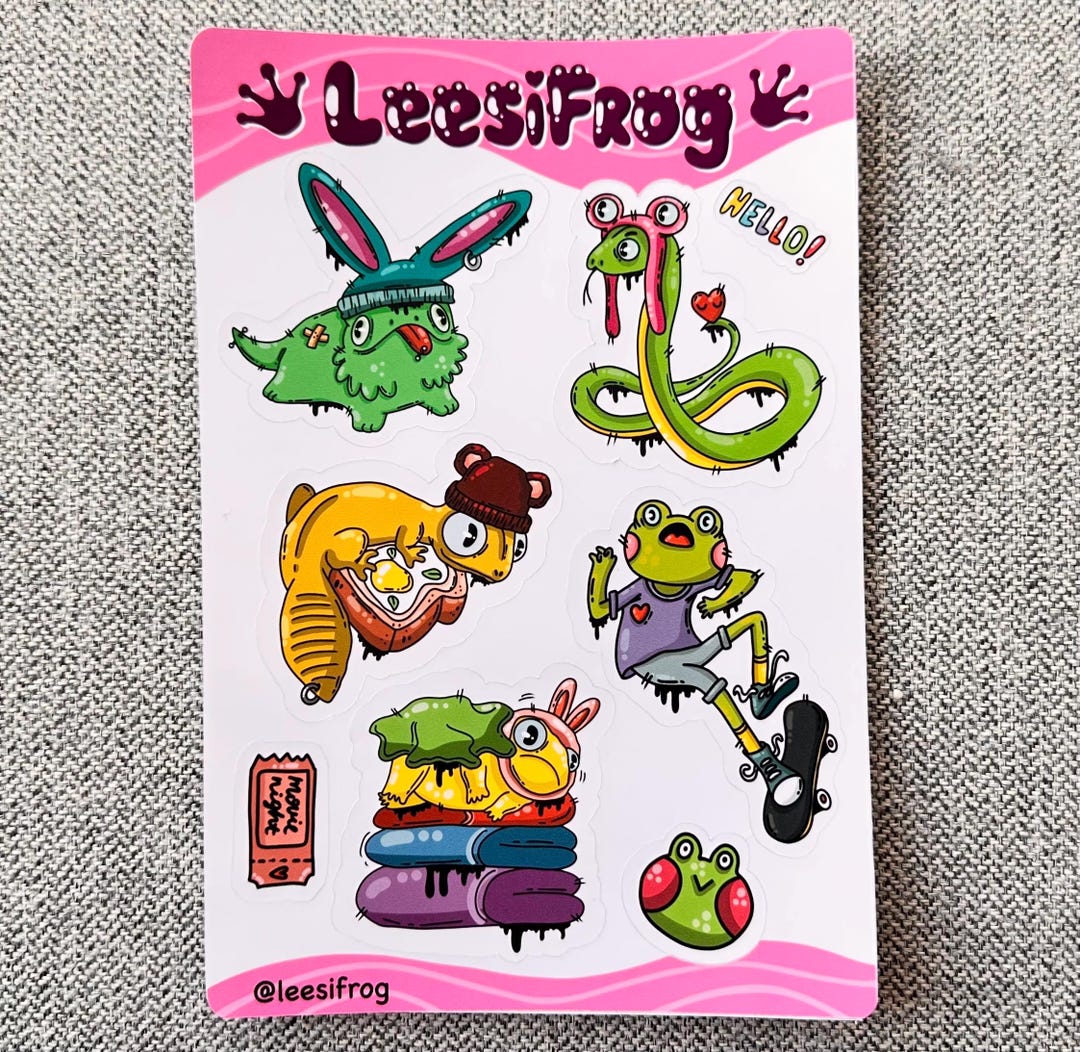 Amphibians Stickers | Custom Sticker Pack | Frog Stickers | Sticker ...