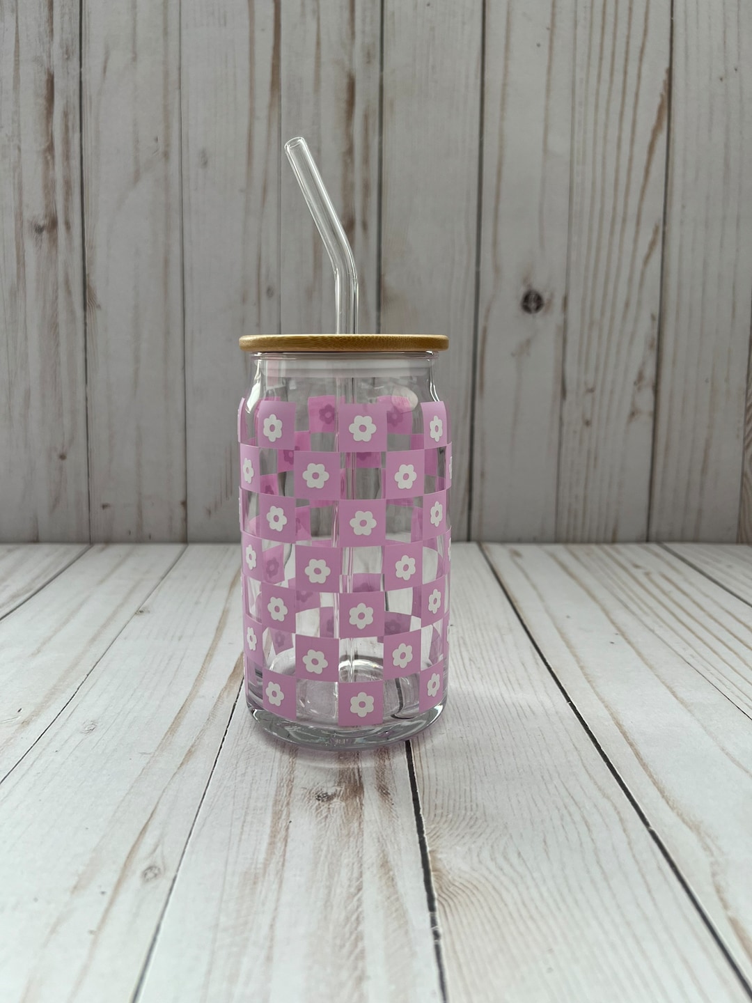Retro Daisy Flower Libbey Glass Cup - Etsy