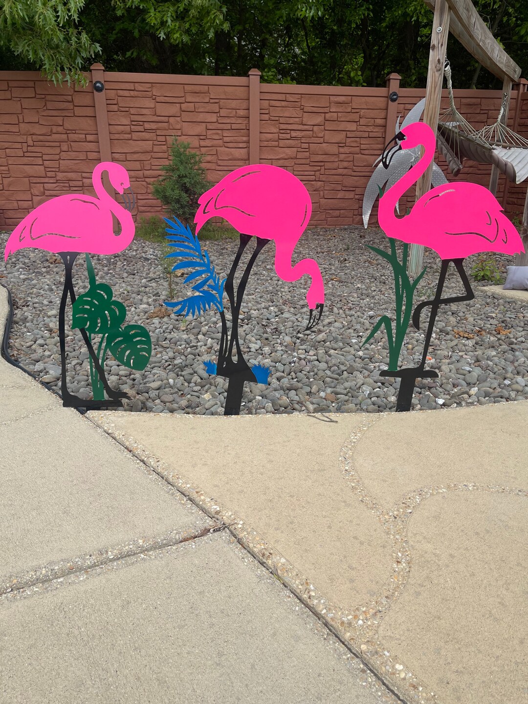 EXTRA LARGE Metal Flamingos - Etsy