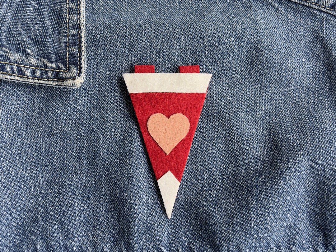 Heart Felt Pennant Flag Pin Vintage Inspired Love Pin Fashion ...