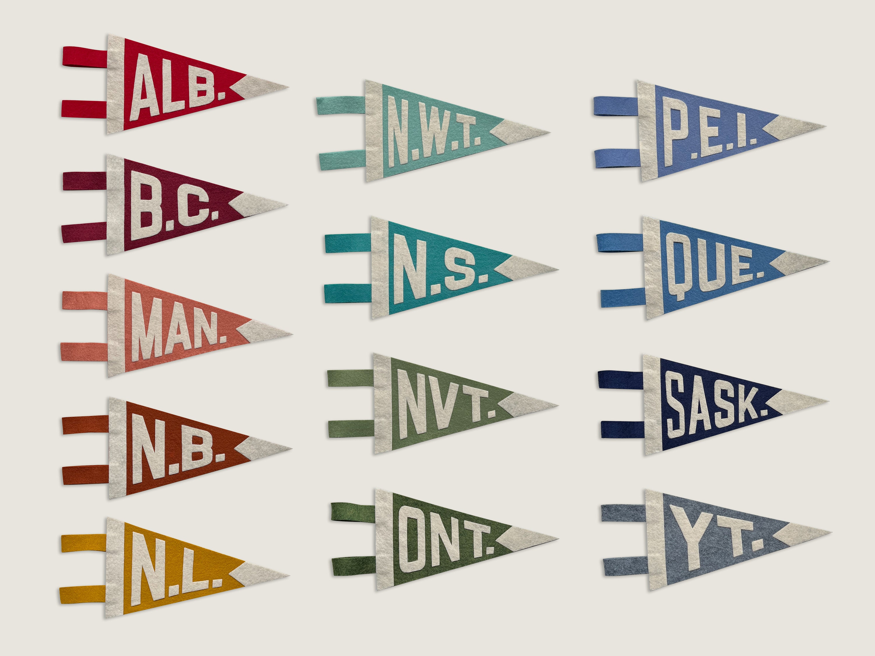 Canadian Province and Territory Mini Pennants Felt Pennant Flag Banner ...