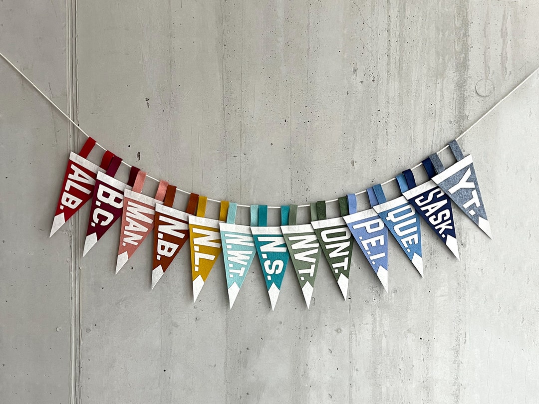 Canadian Province and Territory Mini Pennants Felt Pennant Flag Banner ...