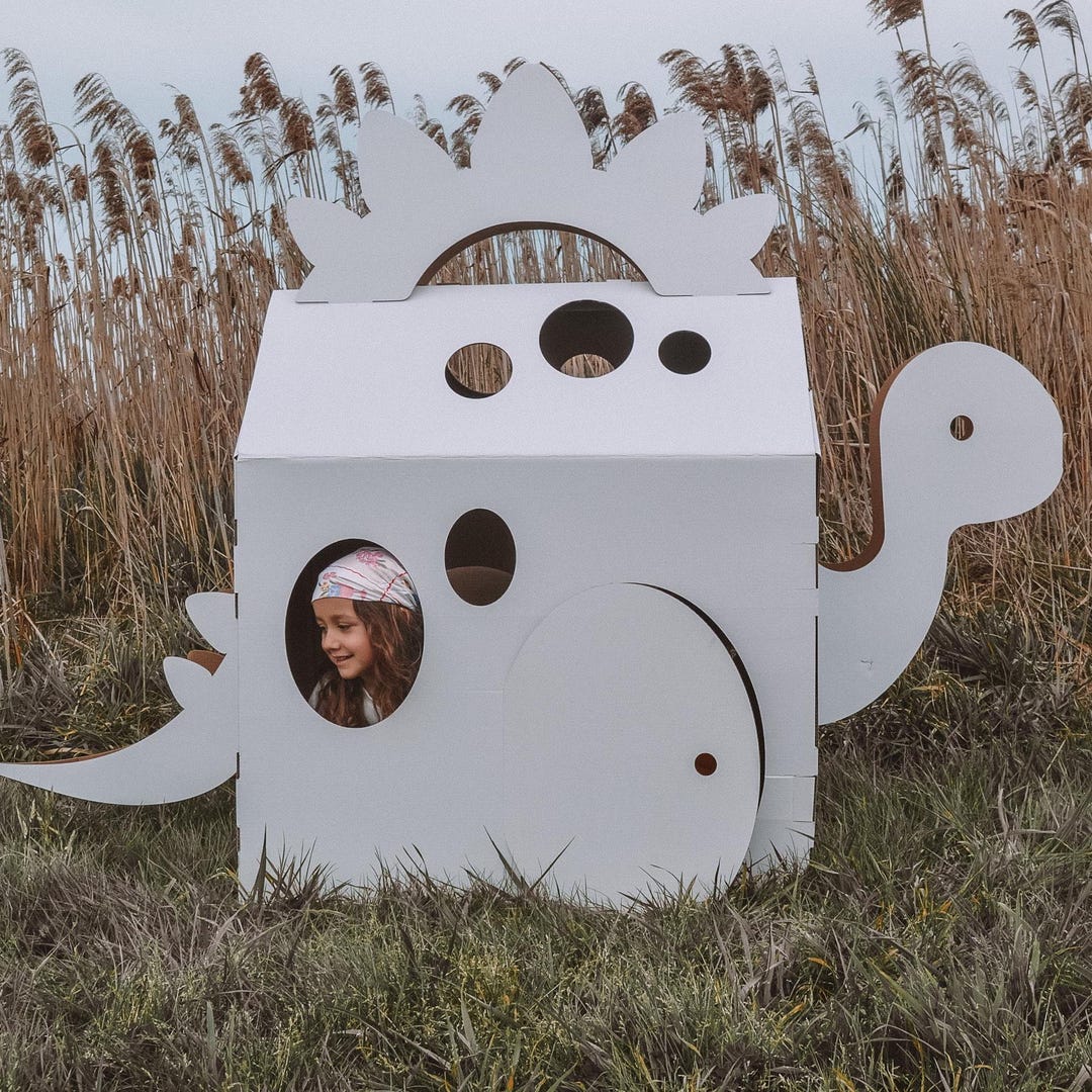 Children's Cardboard Cubby House, Dinosaur, Kids Dinosaur, Kid's Crafts ...