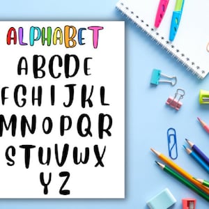 Alphabet Learning Chart, A to Z Poster, Alphabet Printable Chart ...