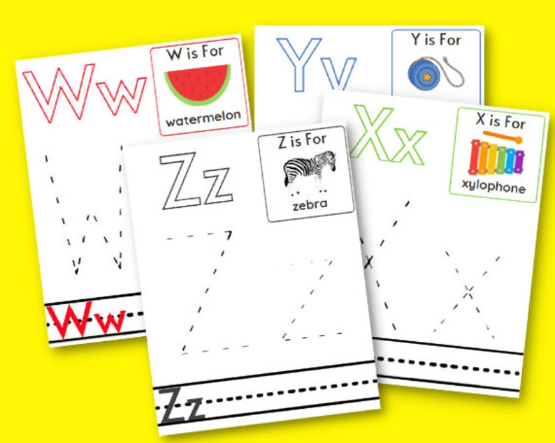 Best Alphabet Trace Worksheets A to Z Printable Uppercase and - Etsy