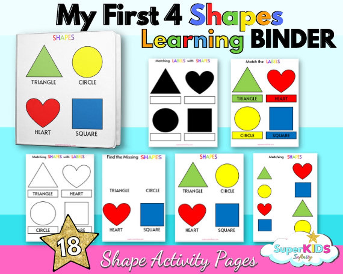 Autism Learning Binder Busy Book, Autism Learning Activity, Shapes ...