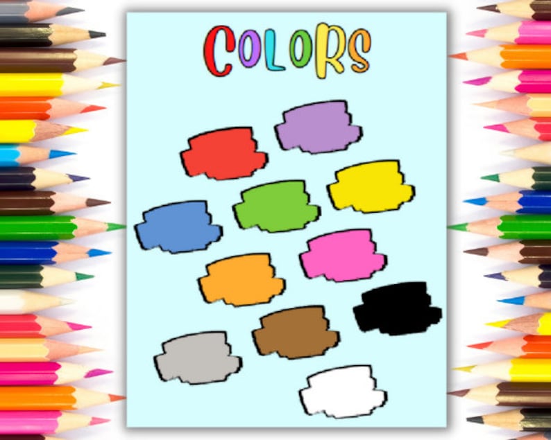 Toddler Learning Chart, Printable Colors Poster, Educational Posters ...