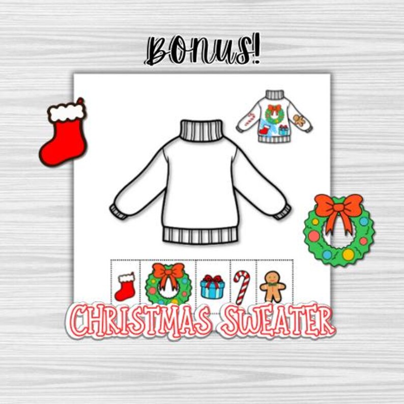 Ugly Christmas Sweater Activity, Kids Sweater Templates & Decorations ...
