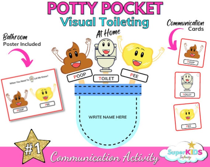 Potty Toilet Training Bathroom Visual Sequence Routine for Girls Autism ...