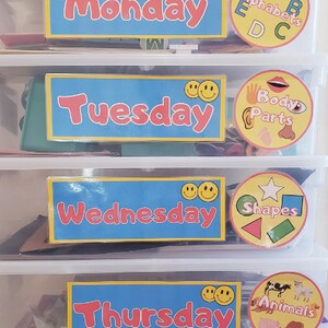 Days of the Week Labels, Classroom Labels, Learning Bin Labels, Days of ...