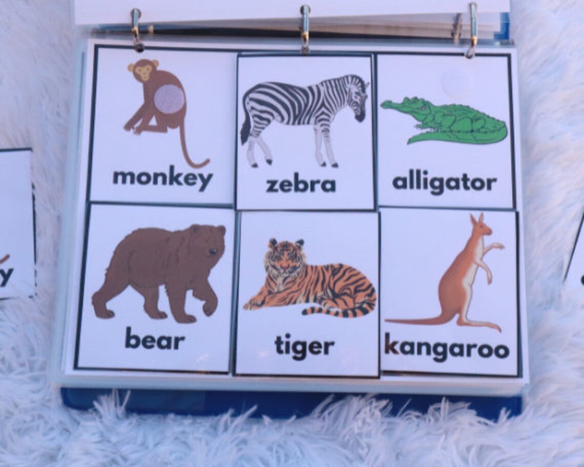 Autism Preschool Learning Binder, Kindergarten Busy Book, Zoo Animal ...