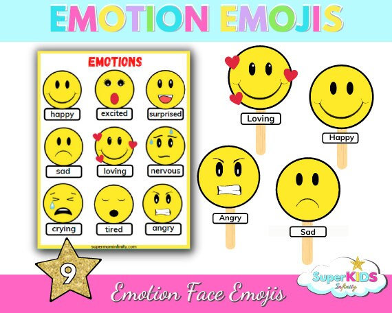 Autism Emotions Chart and Facial Expressions Special - Etsy