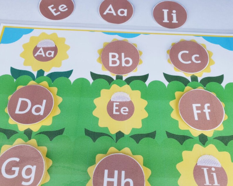 Alphabet Matching Game, Spring Sunflower Theme (printable) - Etsy