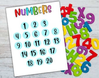 Numbers Chart, Educational Poster, Number Learning Chart, Learning Wall ...
