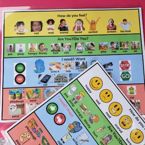 Communication Board for Kids, Autism Aid, Non-verbal Chart, Kids ...