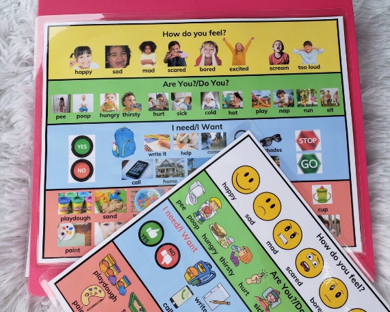 Communication Board for Kids, Autism Aid, Non-verbal Chart, Kids ...