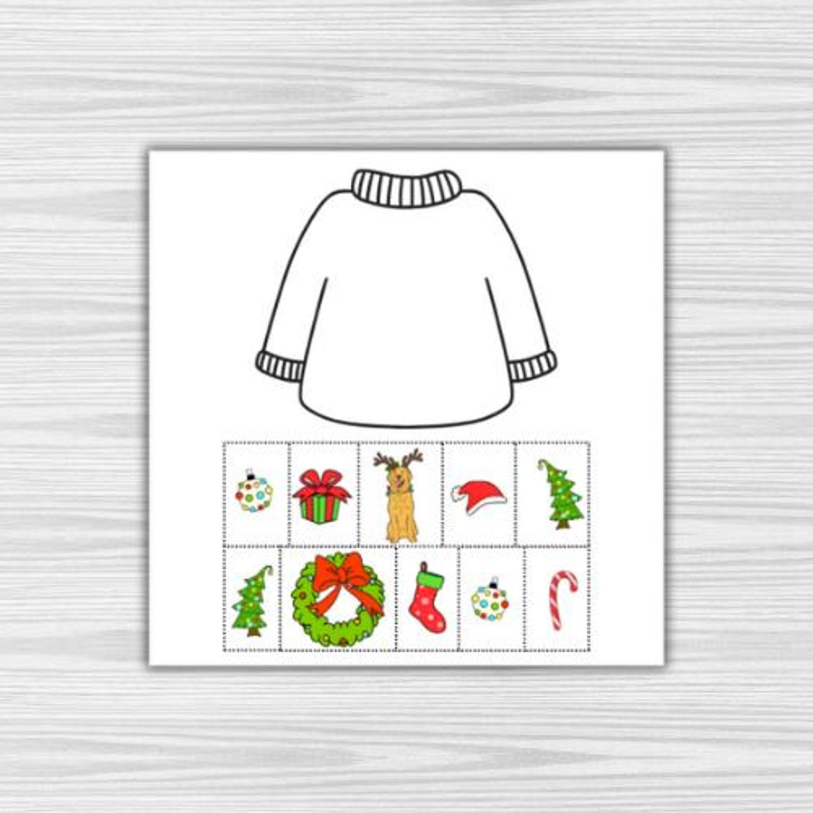 Ugly Christmas Sweater Activity, Kids Craft, Sweater Templates (PDF) - Etsy