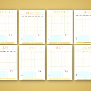 12 Month Calendar, Printable Calendar, Calendar Templates, Organized ...