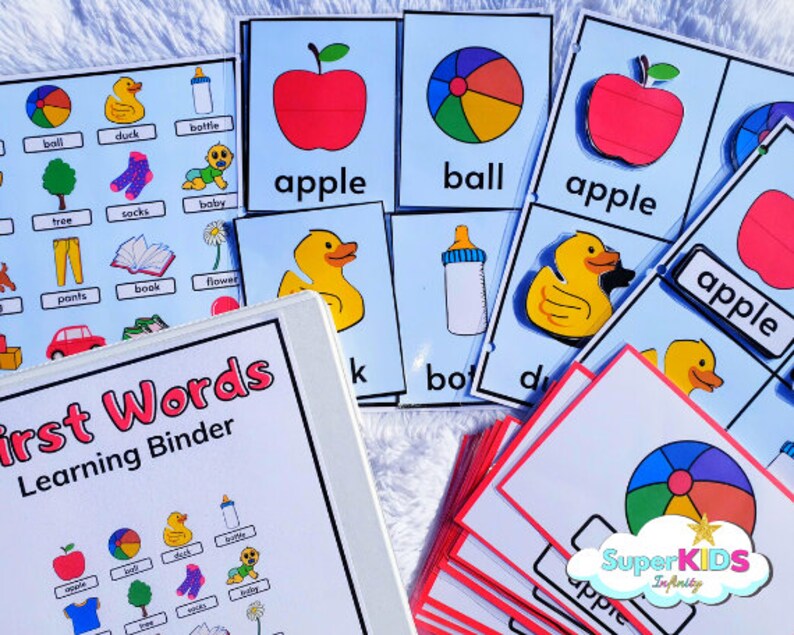 Autism Speech First Words Learning Binder, Toddler Busy Book (PDF) - Etsy