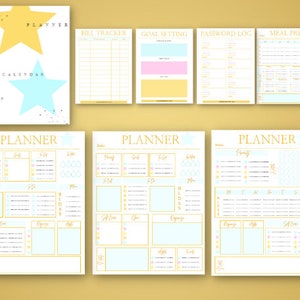 Beautiful Planner and 12 Month Calendar Organized Printable - Etsy