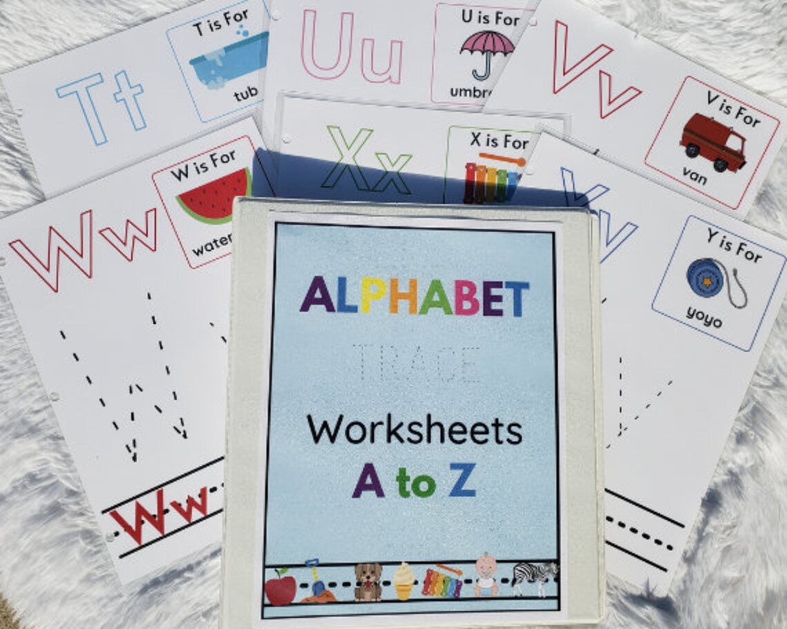 Best Alphabet Trace Worksheets A to Z Printable Uppercase and - Etsy