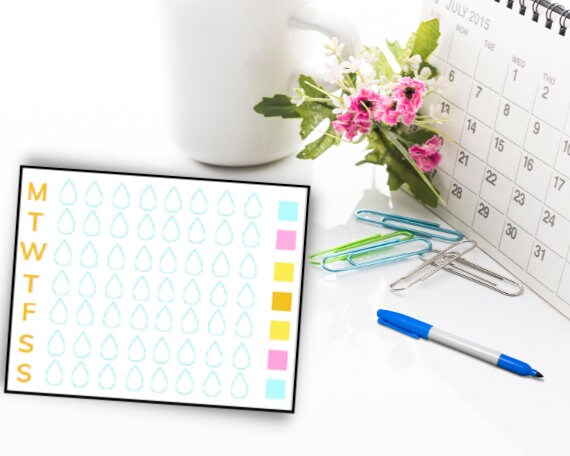 Waterlog Tracker Template, Printable Waterlog, Weekly Fluid Intake ...